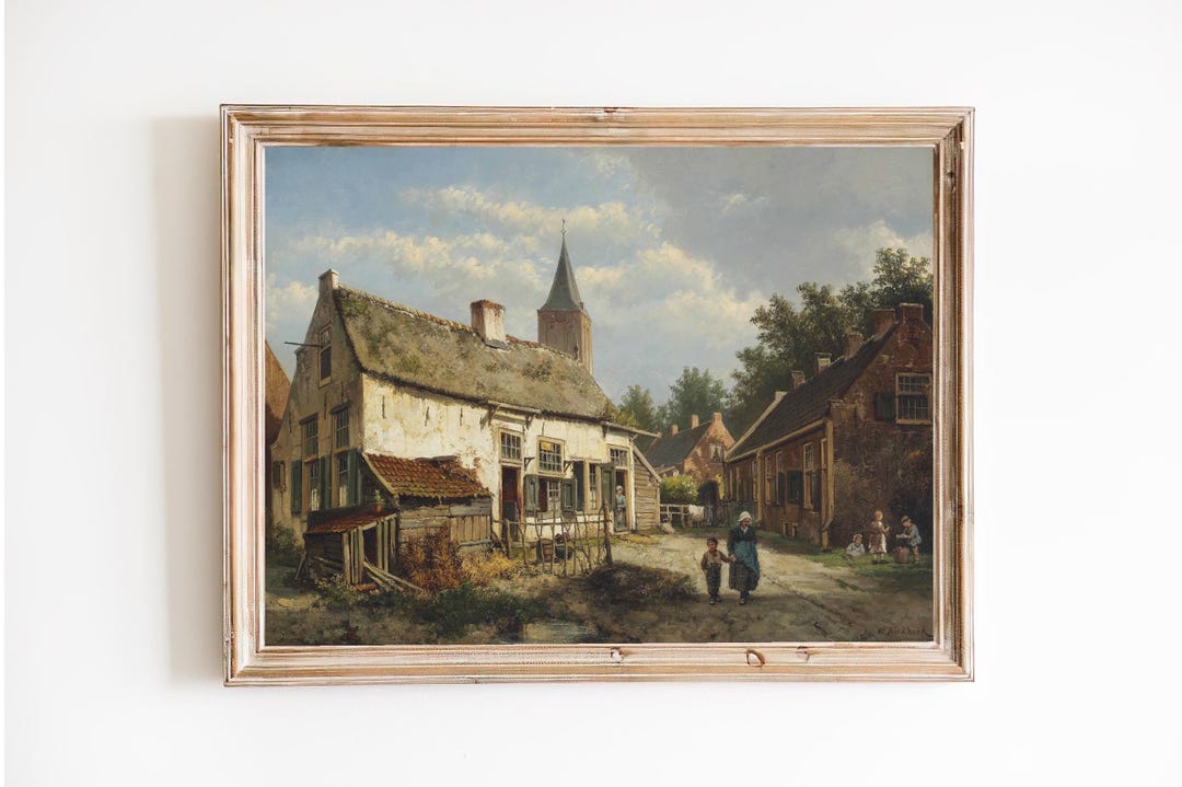 Dutch Village Art Print | Vintage Realism Painting - Etsy