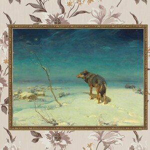FREE SHIPPING - Lone Wolf in Winter Art Print - Winter Landscape at ...