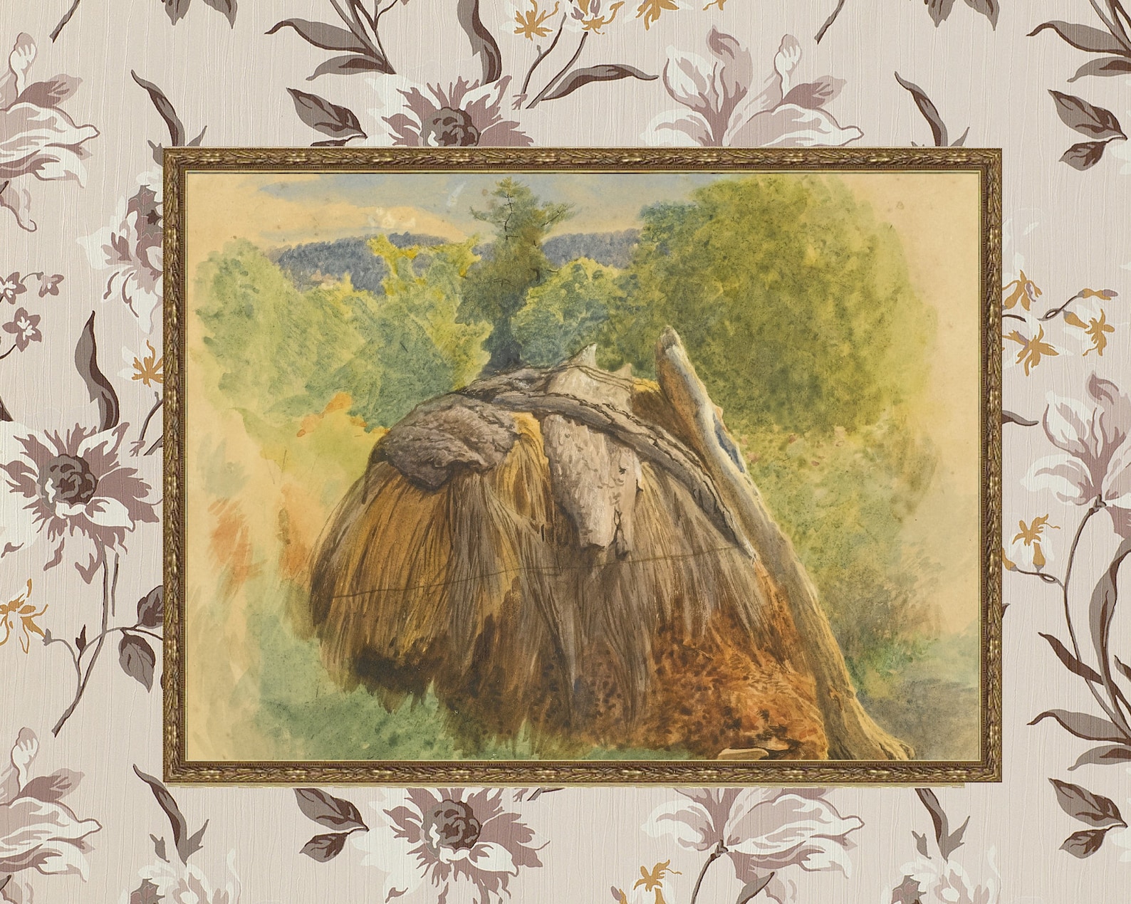 FREE SHIPPING Haystack in the Village Vintage Painting - Etsy UK