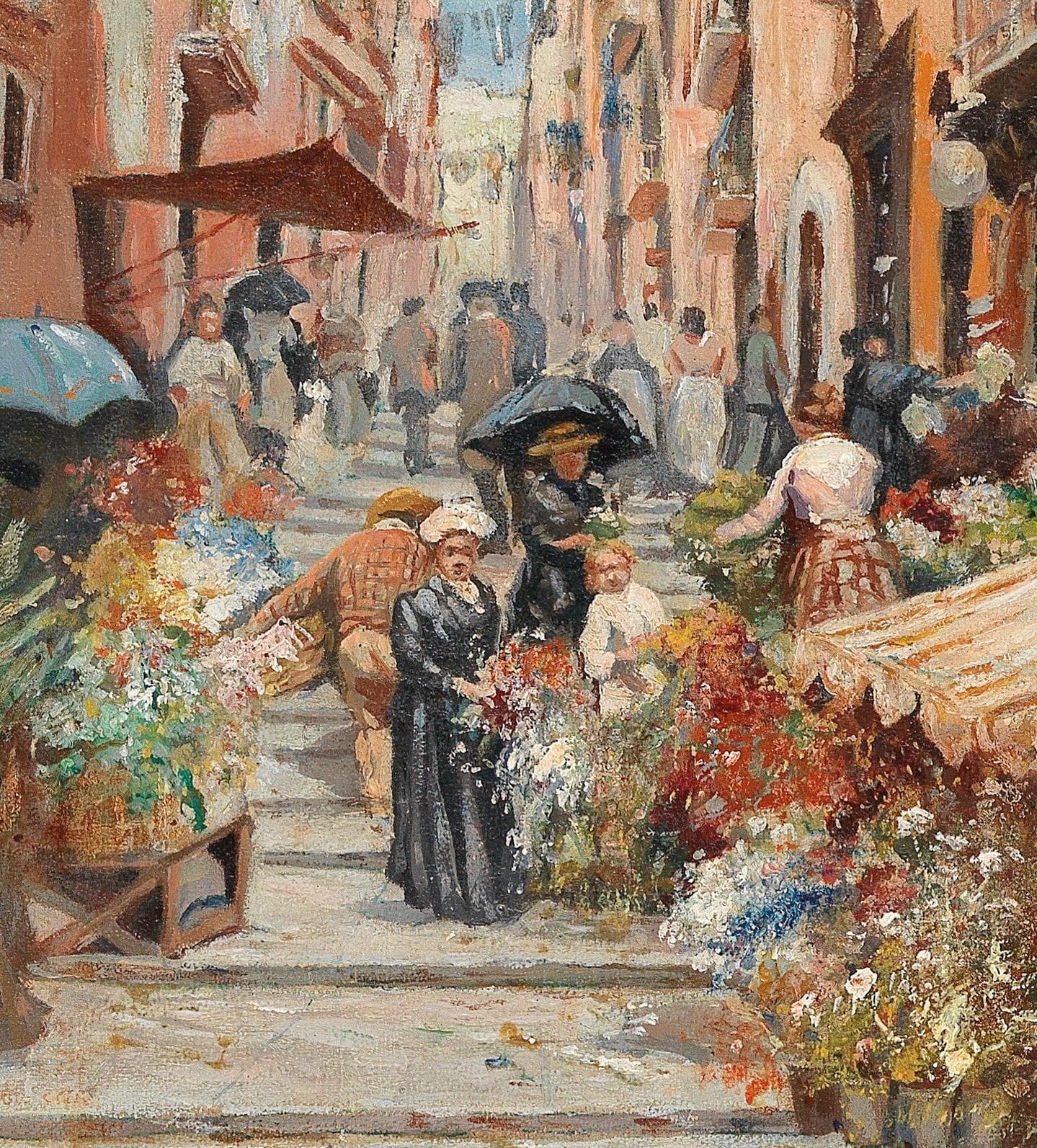 FREE SHIPPING Vintage Italian City Scene Painting Old Town | Etsy