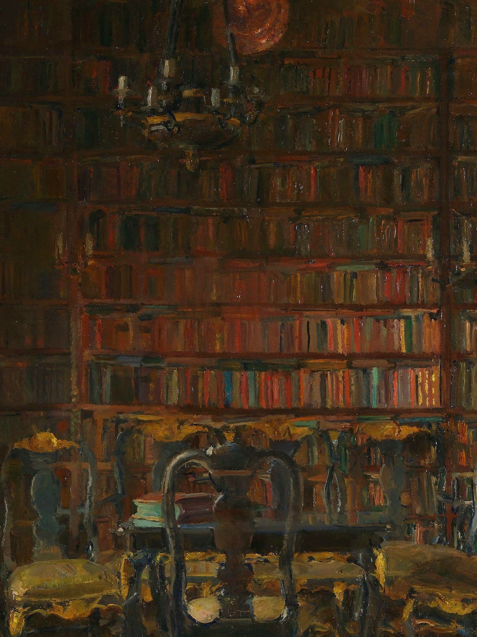 FREE SHIPPING Vintage Library Art Print Book Shelves Wall - Etsy