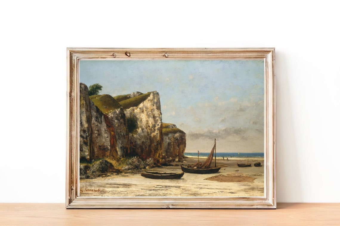 FREE SHIPPING / Normandy Beach French Scenery Painting / - Etsy