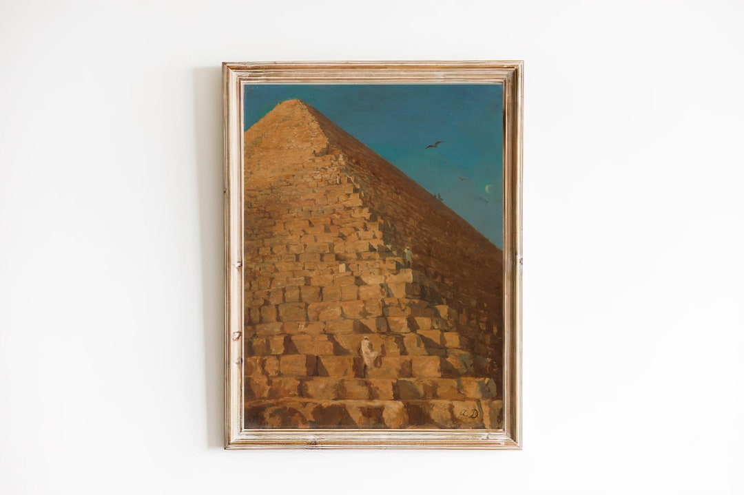 Great Pyramid of Giza Vintage Art Print – Ancient Egypt Painting - Etsy