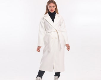 White Wool Coat - Etsy