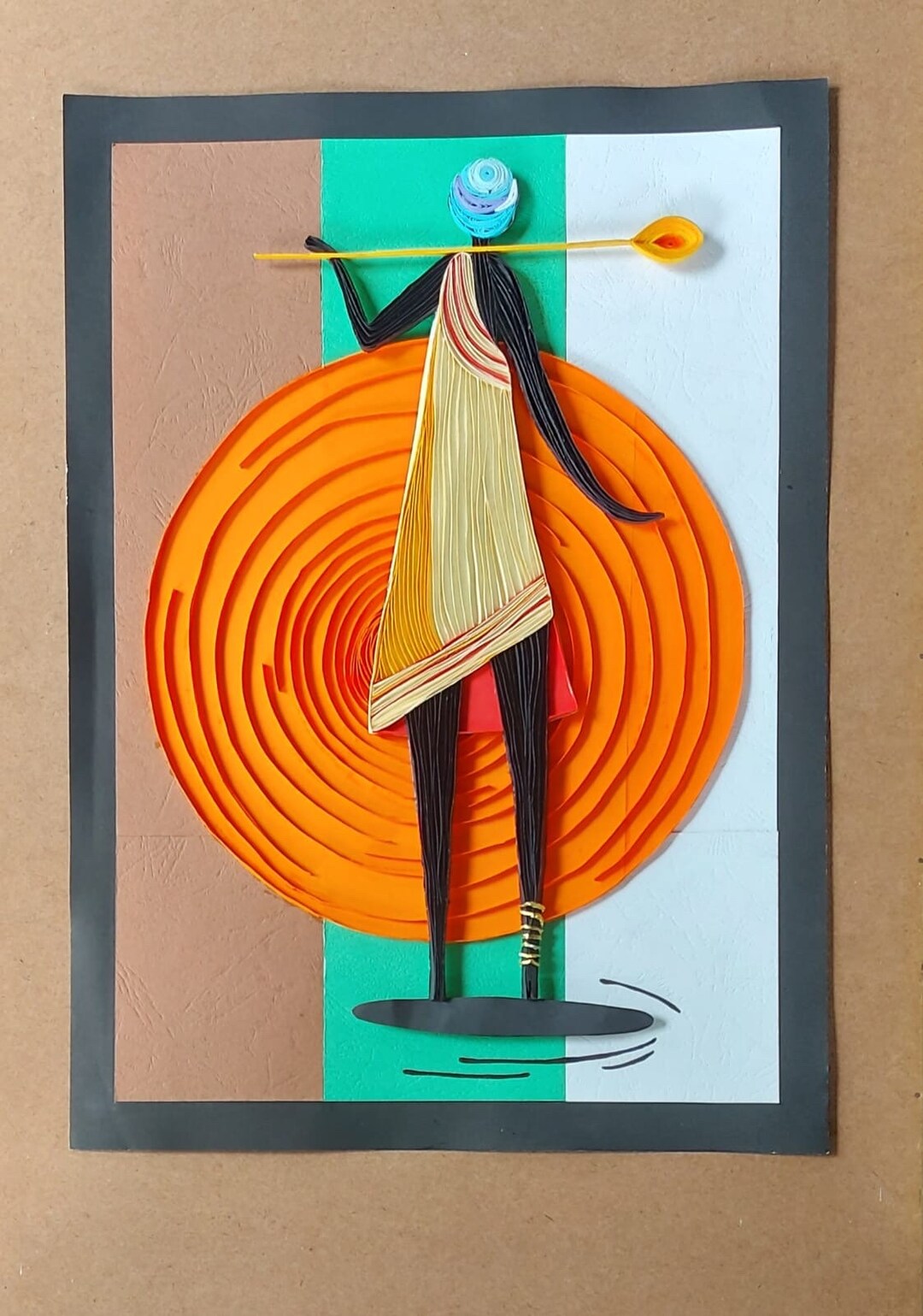 A Man With an Oar Paper Quilling Wall Art - Etsy