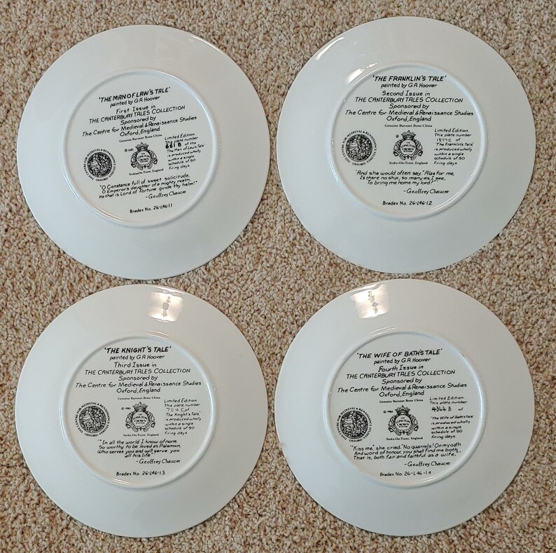 Canterbury Tales Plates: Man of Law’s Tale, Franklin’s Tale, Knight’s ...