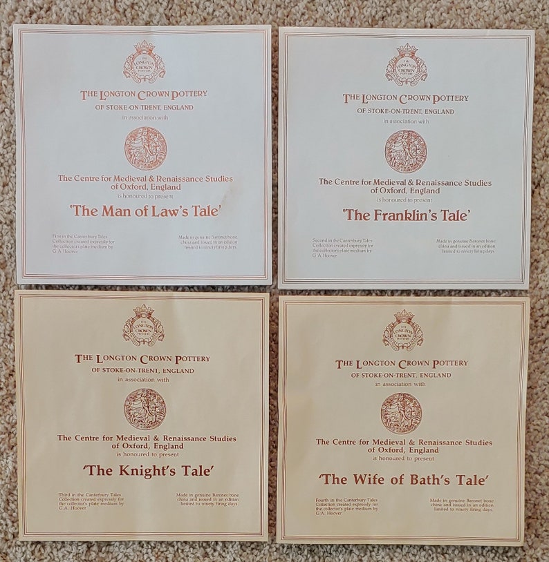 Canterbury Tales Plates: Man of Law’s Tale, Franklin’s Tale, Knight’s ...