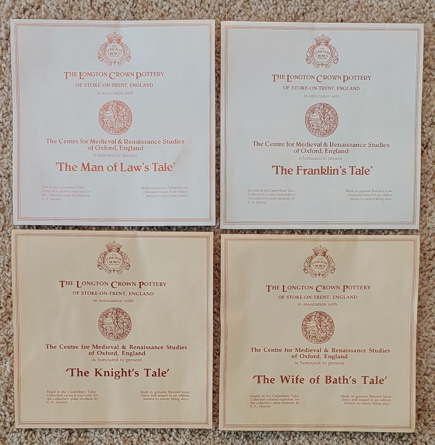 Canterbury Tales Plates: Man of Law’s Tale, Franklin’s Tale, Knight’s ...