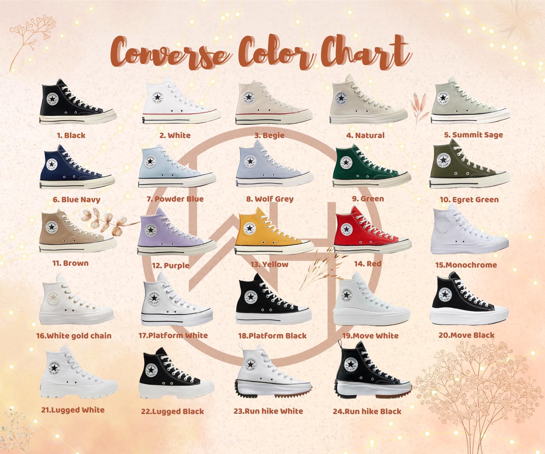 Purple Bouquet Embroidered Wedding Converse for Bride, Lavender ...