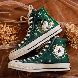 Custom Embroidered Converse High Tops, Witch Frog Embroidered Shoes ...
