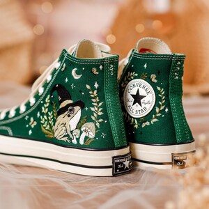 Custom Embroidered Converse High Tops, Witch Frog Embroidered Shoes ...