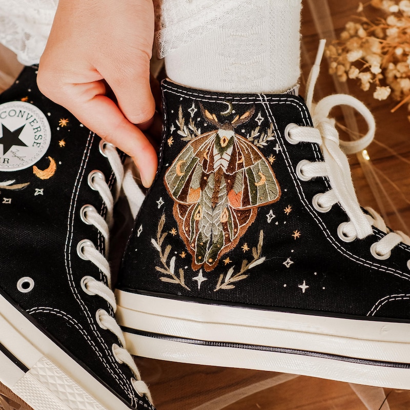 Embroidered Converse - Etsy