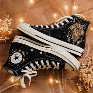 Custom Embroidered Converse, Dried Butterfly Embroidered Converse ...