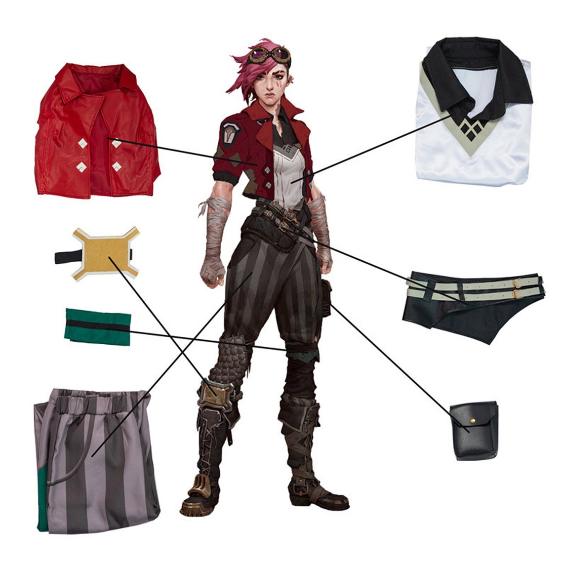 Arcane Vi Cosplay Costume Red Jacket LOL Vi Women Cosplay | Etsy