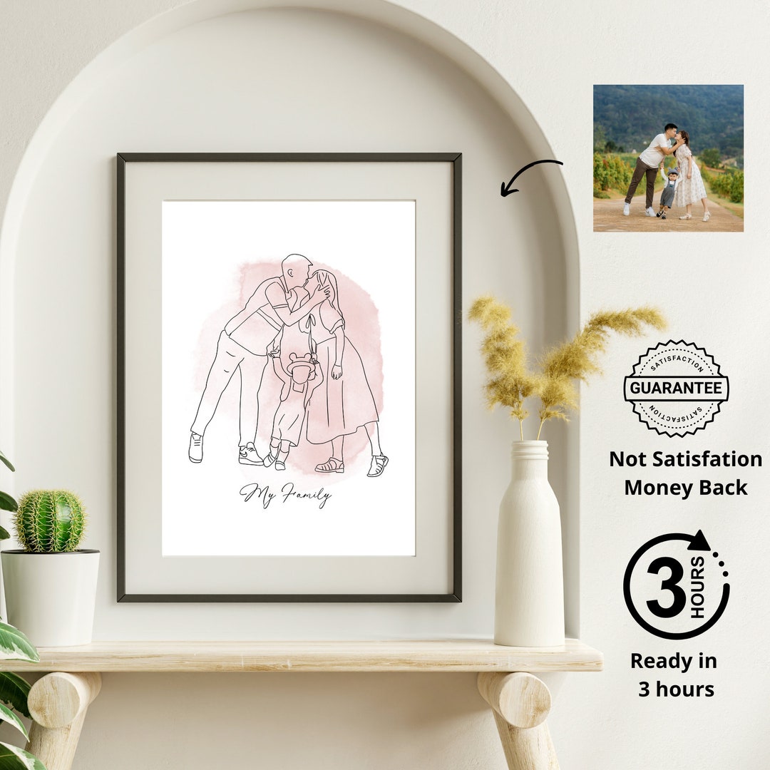 Custom Digital Line Drawing From Photo, Line Art Drawing, Custom Line ...