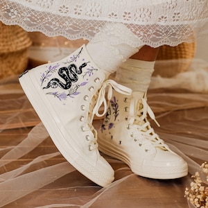 Embroidered Converse, Rep Snake Embroidered Shoes Custom, Snake ...