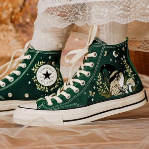 Custom Embroidered Converse High Tops, Witch Frog Embroidered Shoes ...