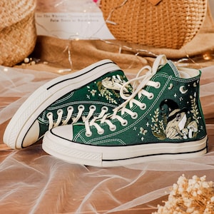 Custom Embroidered Converse High Tops, Witch Frog Embroidered Shoes ...