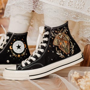 Custom Embroidered Converse, Dried Butterfly Embroidered Converse ...