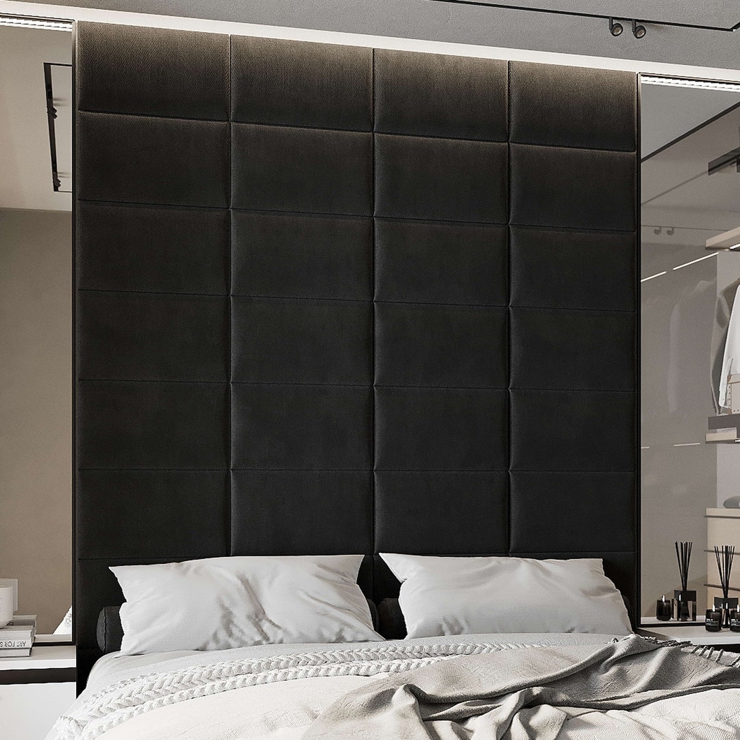 Upholstered Wall Cushion Dark Gray 50x30 Bed Headboard Upholstered Wall ...