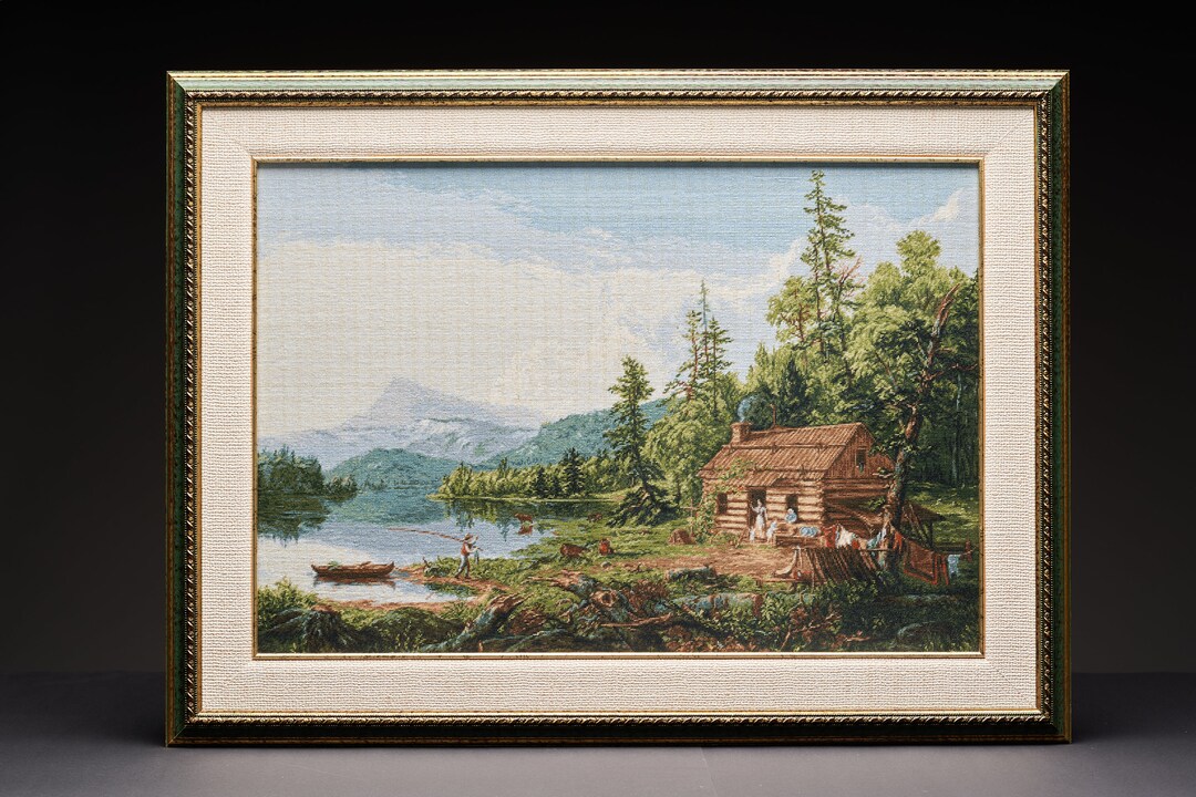 Nature-inspired Hand Embroidery Painting - Framed "in the Middle of ...