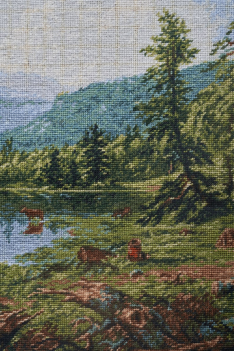 Nature-inspired Hand Embroidery Painting Framed in the Middle of Nature ...