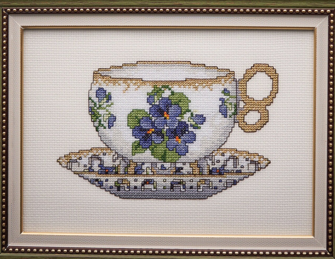 Violets Teacup Cross Stitch Pattern PDF Download. - Etsy