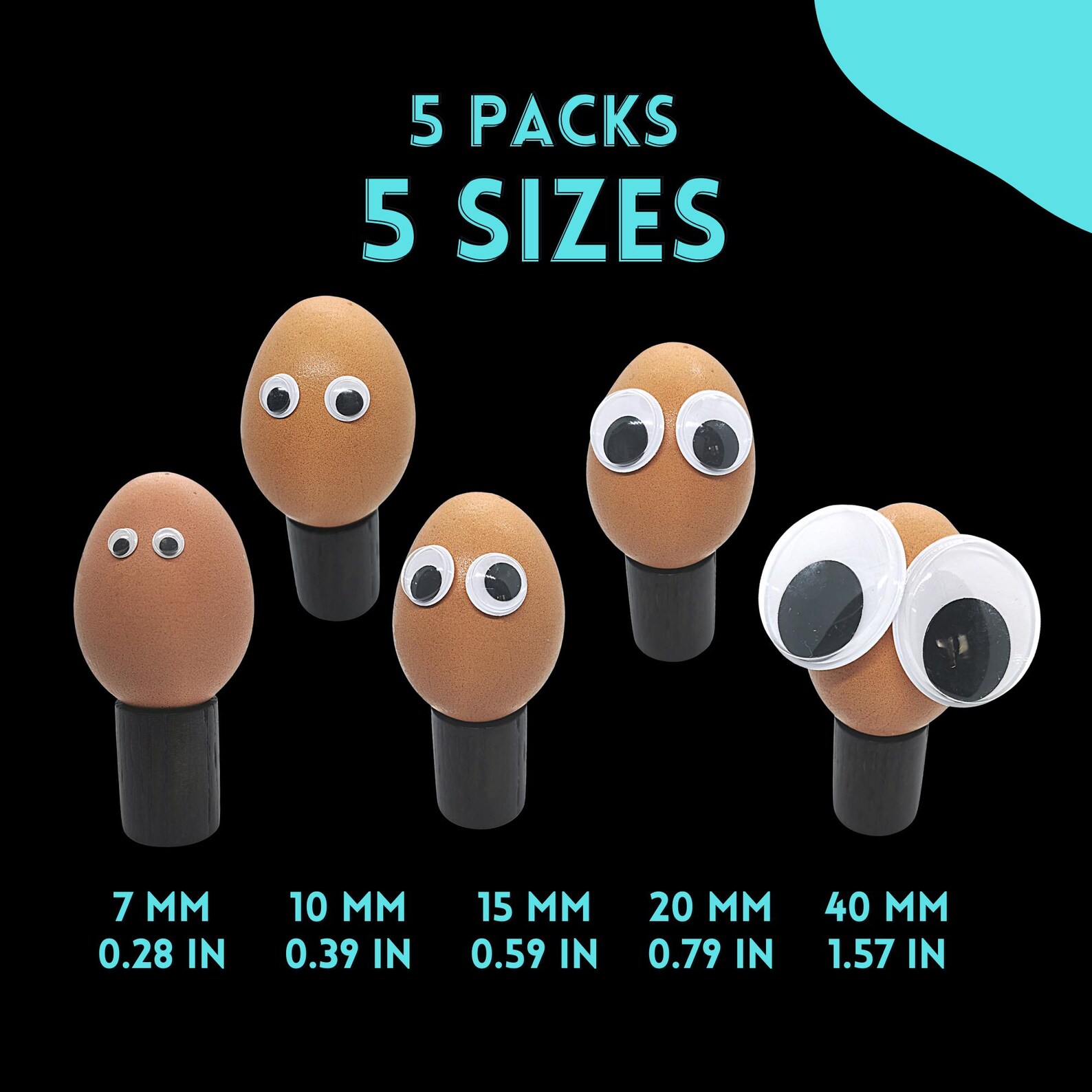 Ultimate Googly Eyes Bundle 5 Zip Bags 388PCS Easy Peel & Stick Multi ...
