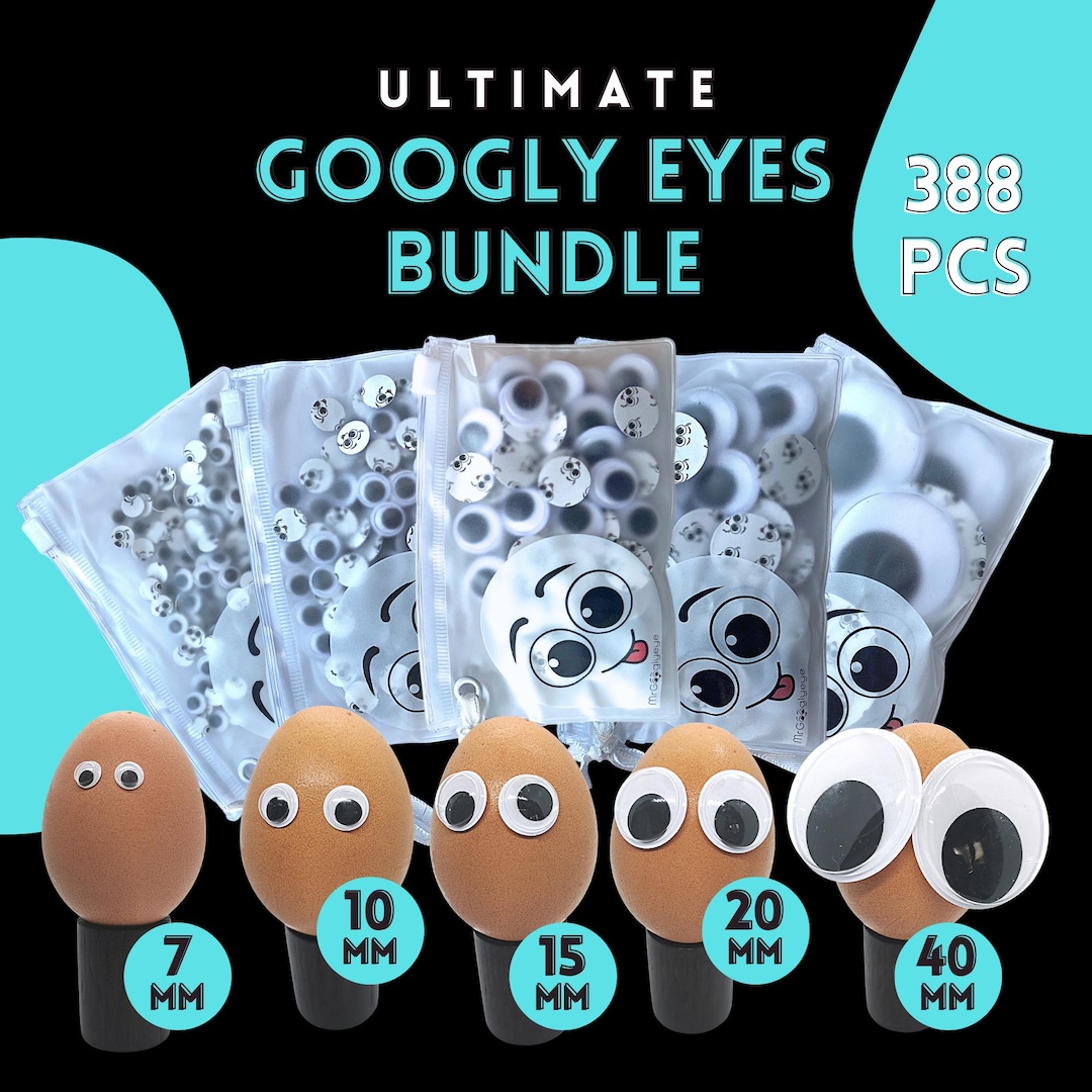 Ultimate Googly Eyes Bundle 5 Zip Bags 388PCS Easy Peel & Stick Multi ...