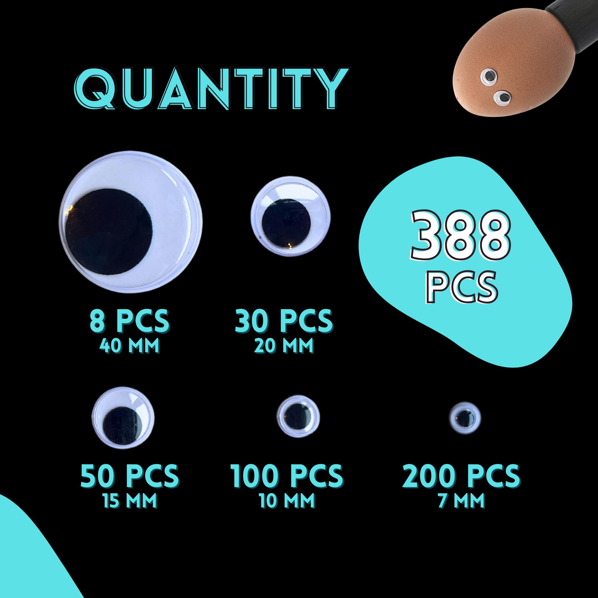Ultimate Googly Eyes Bundle 5 Zip Bags 388PCS Easy Peel & Stick Multi ...