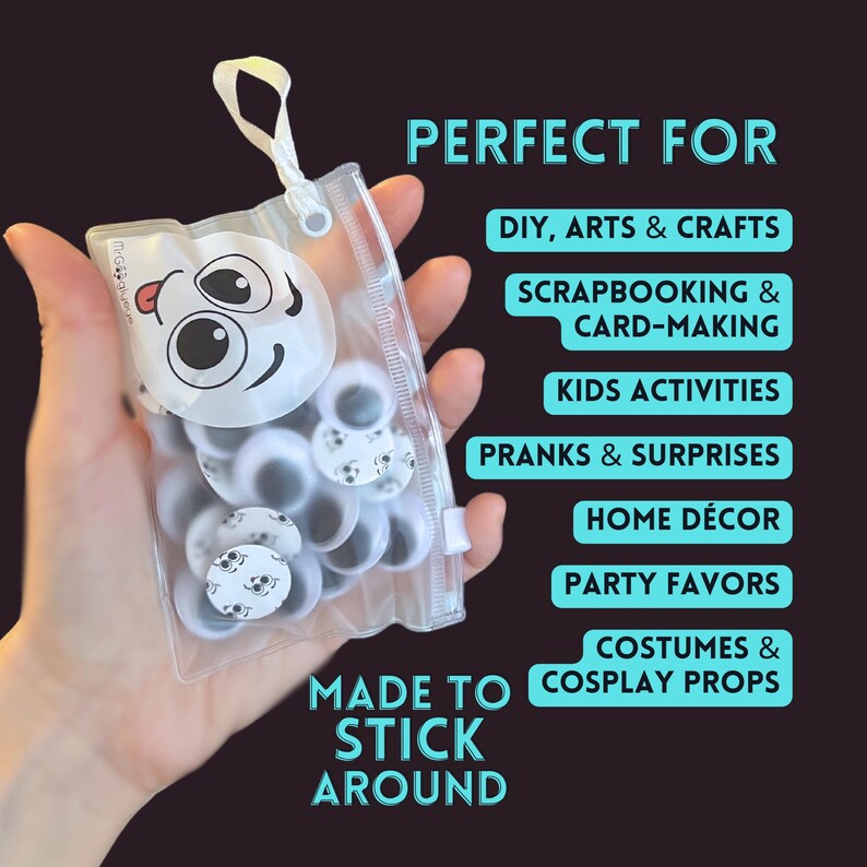 Ultimate Googly Eyes Bundle 5 Zip Bags 388PCS Easy Peel & Stick Multi ...