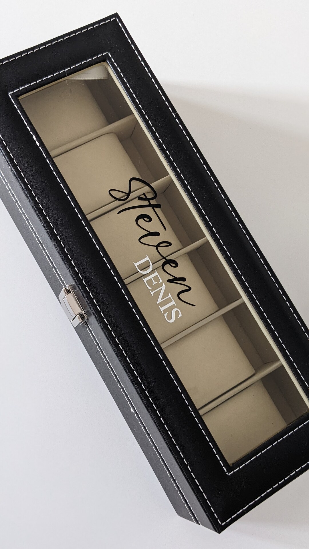 Personalized Watchbox for Father's Day, Faux Leather 6 Slot Watch ...