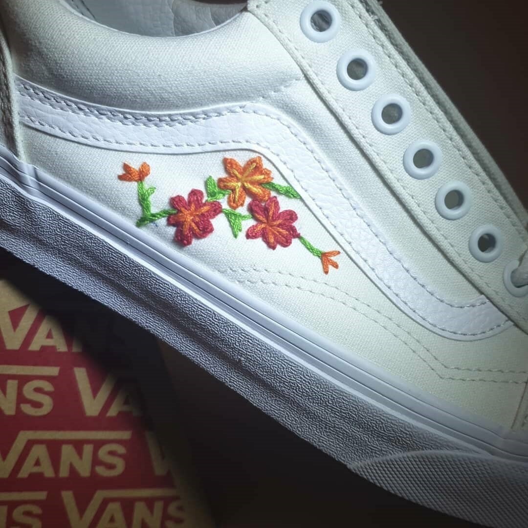 Hand Embroidered Vans - Etsy UK