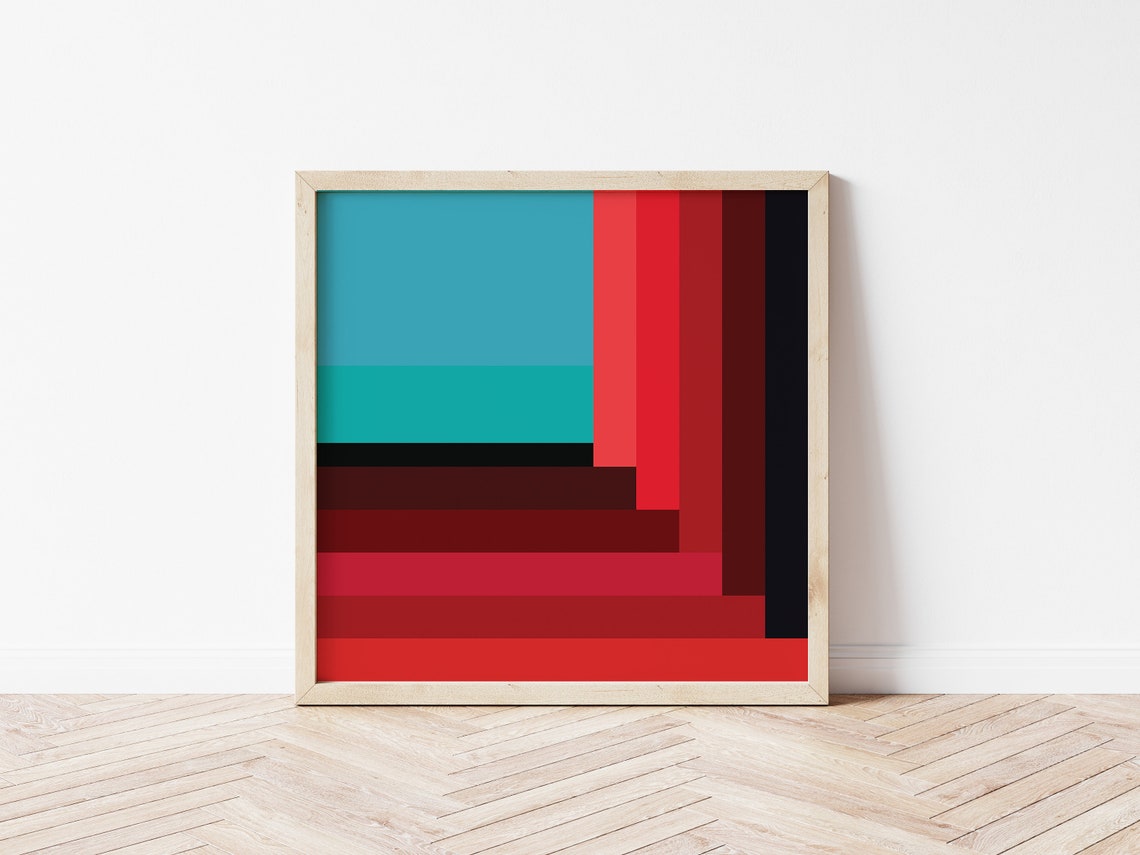 Geometric Art Multi-color Gallery Wall Set of 4 Modern - Etsy