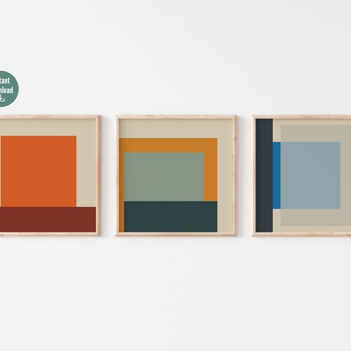 Modern Art Square Printable Wall Art Mid Century Modern - Etsy