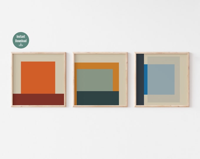 Modern Art | Square | Printable Wall Art | Mid Century Modern | Muted ...