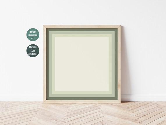 Color Block Art Green Gradient Print Green Square Art - Etsy