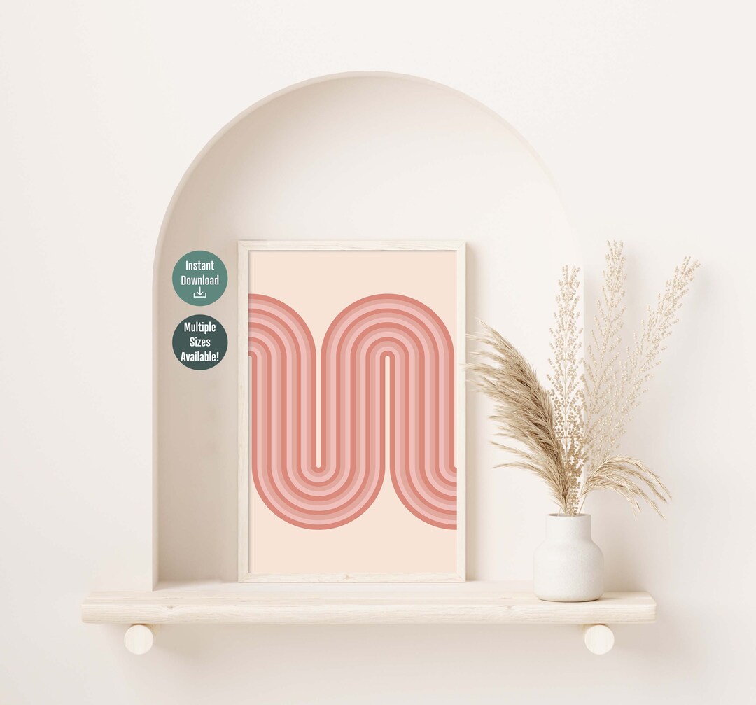 Retro Wave | Colorful Printable Wall Art | 70's Poster | Abstract Print ...