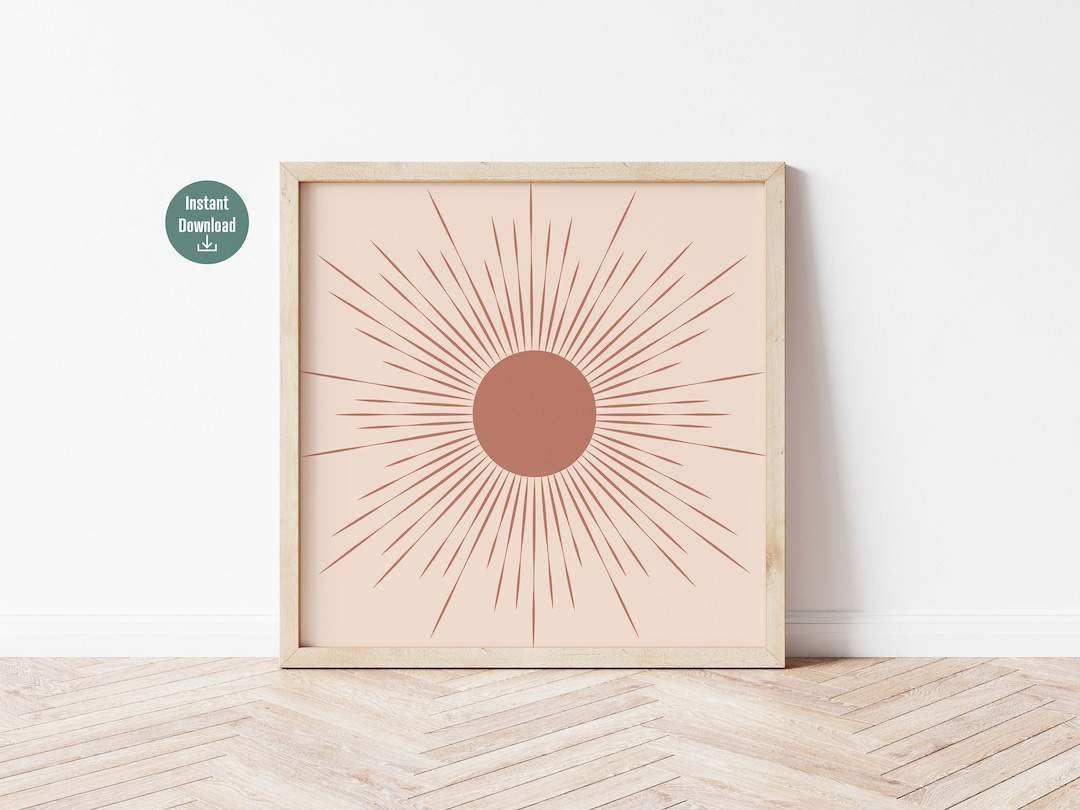 Boho Sun Art | Celestial | Natural Color | Simple | Modern Boho ...
