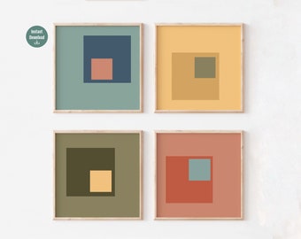 Geometric Art | Multi-color | Gallery Wall | Set of 4 | Modern | Simple ...