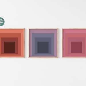 Square Art | Color Block Art | Bold | Gallery Wall | Set of 3 | Modern ...