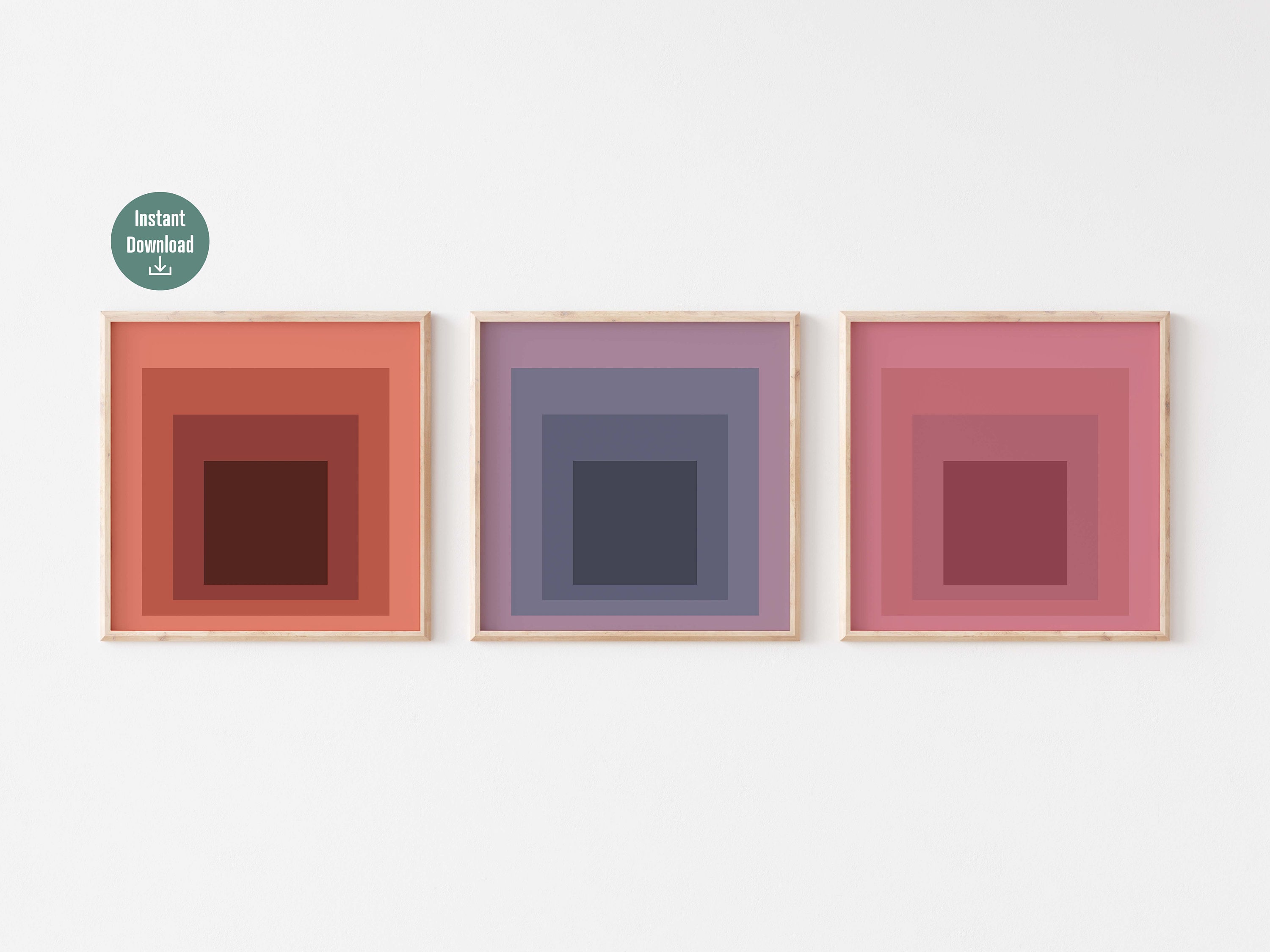 Square Art | Color Block Art | Bold | Gallery Wall | Set of 3 | Modern ...