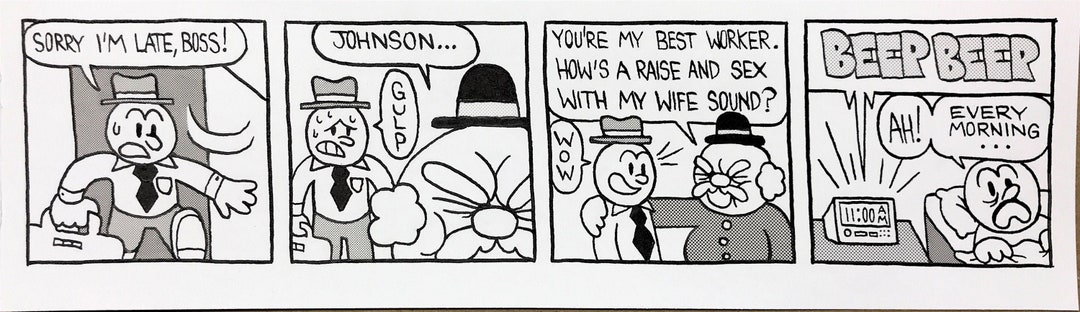 Late Again - Original Comic Strip - Etsy