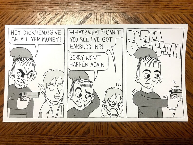 Robbery Etiquette Original Comic Strip - Etsy
