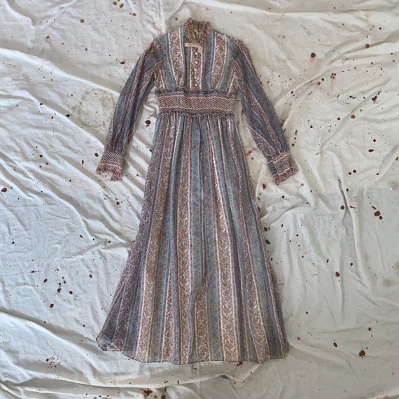 Beautiful Vintage 70s Prairie Pastel Maxi Dress | Etsy