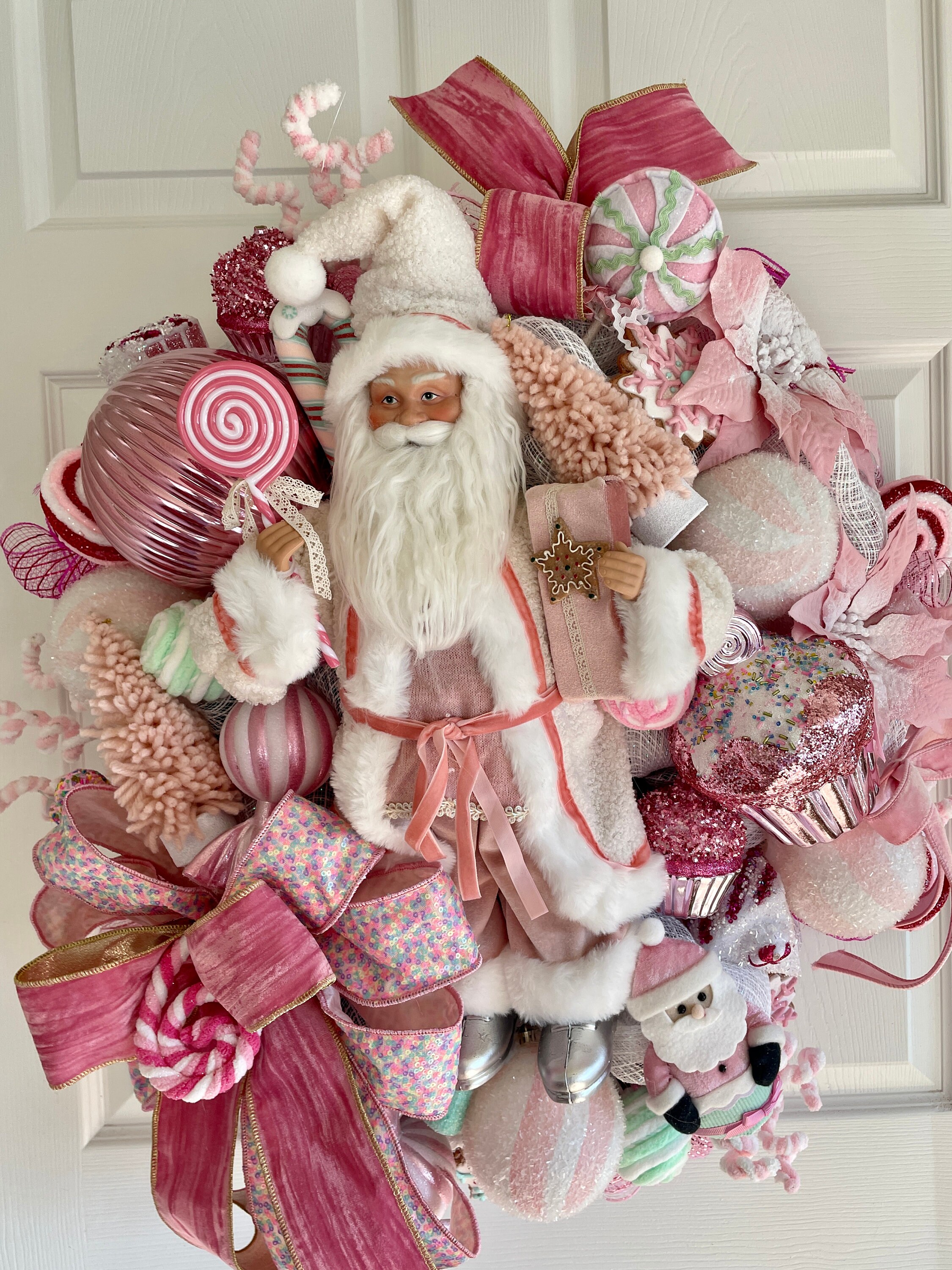 Christmas Wreath Christmas Santa Wreath Santa Wreath - Etsy