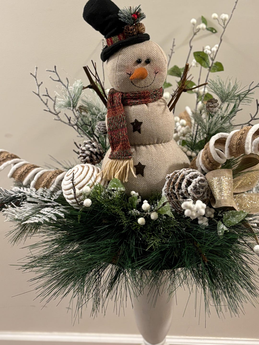 Christmas Centerpiece, Snowman Table Decor, Christmas Decor, Snowman ...