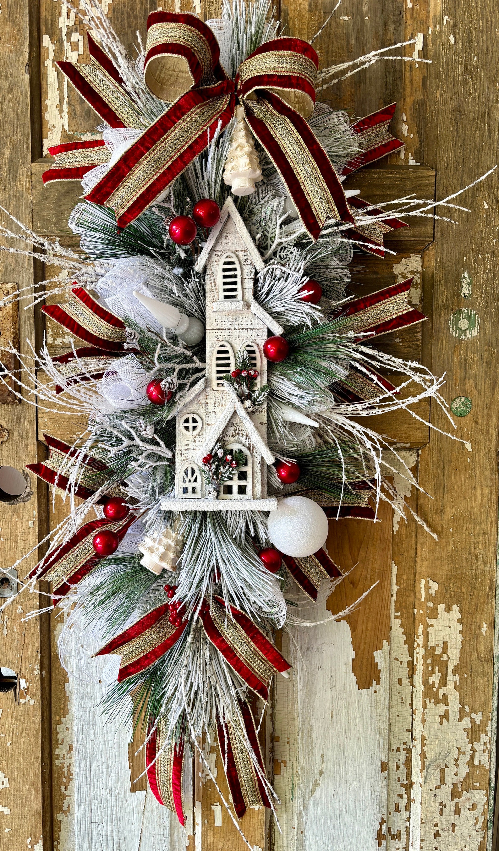 Christmas Swag, Christmas Wreath, Christmas Doorhanger, Holiday Decor ...