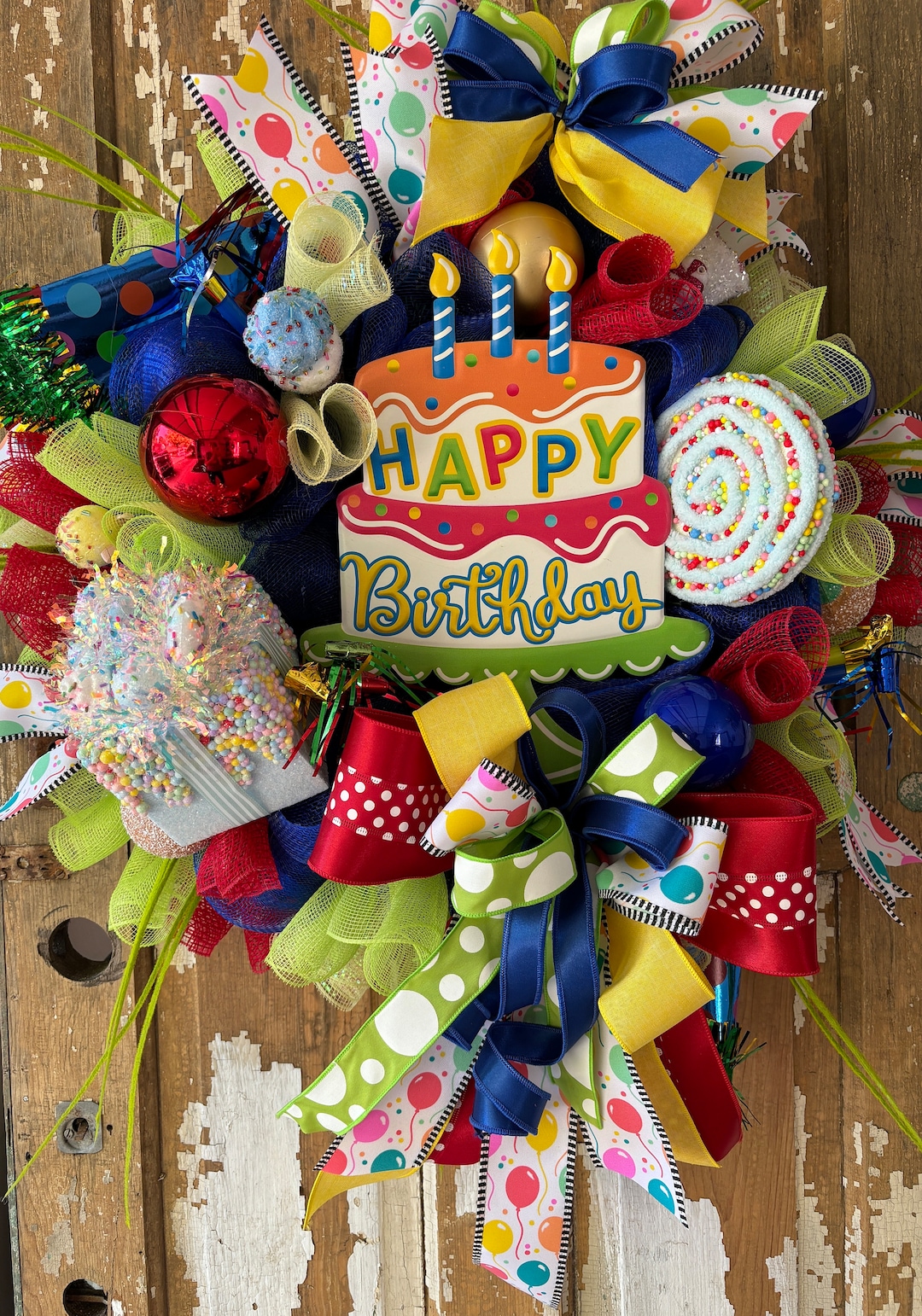 Birthday Wreath, Birthday Decor Wreath, Candy Wreath, Party Wreath ...