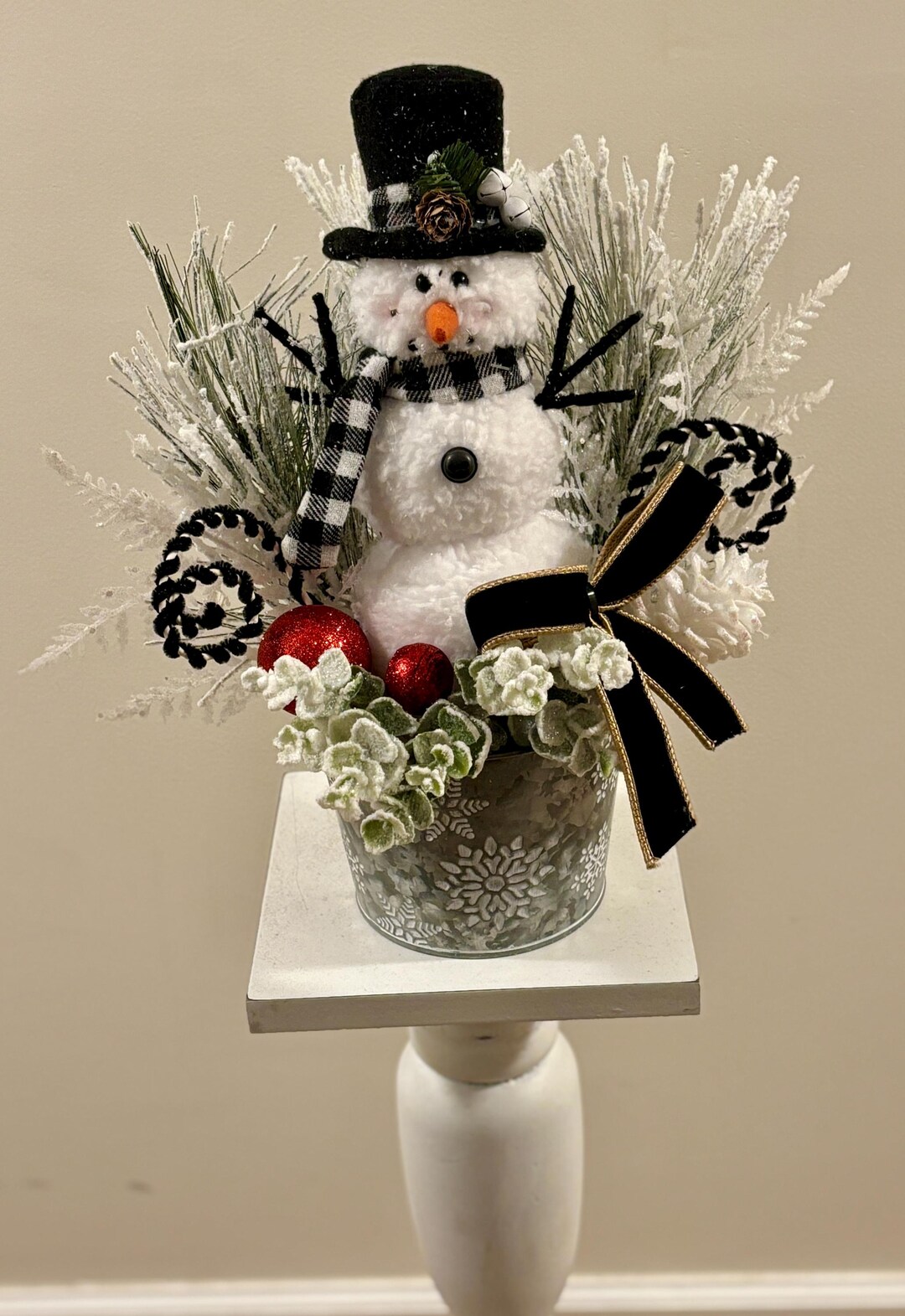 Christmastable Decor, Centerpiece, Snowman Table Decor, Christmas Decor ...